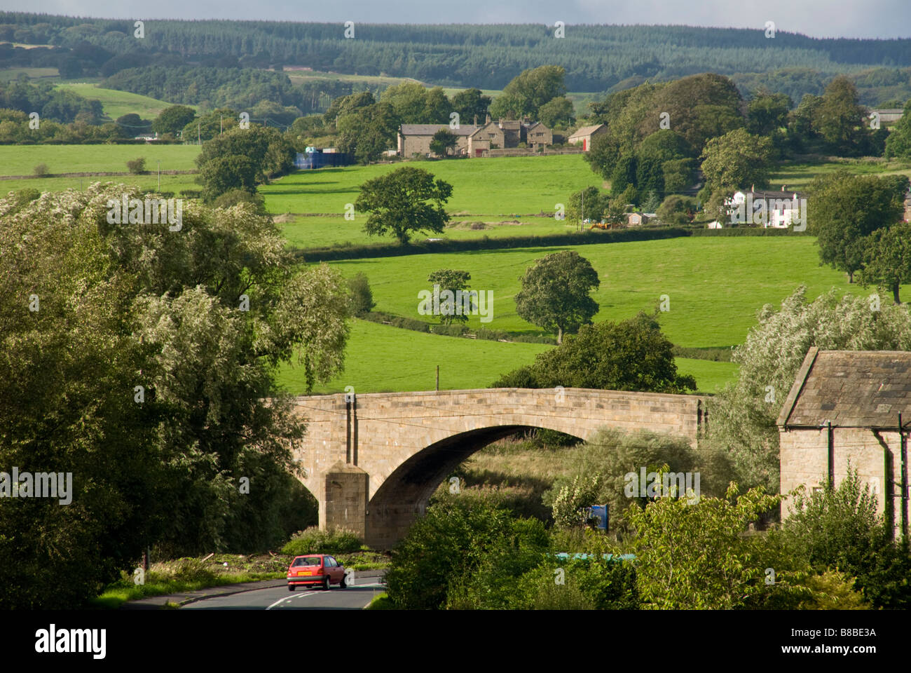 Europe UK england Lancashire Ribble valley ribchester bridge Stock ...