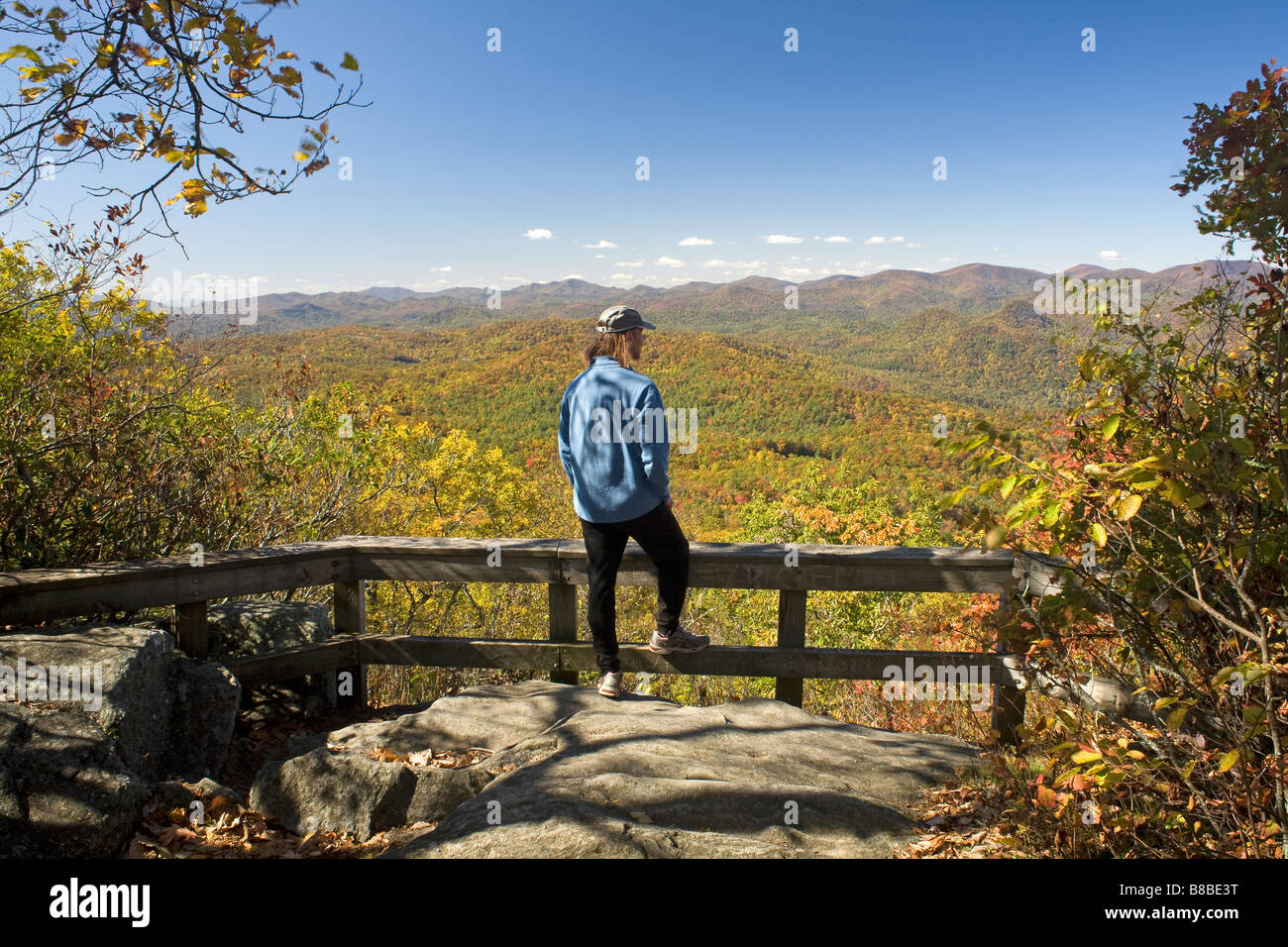 GEORGIA - Hiker enjoying the view from the Tennessee Rock Trail in ...