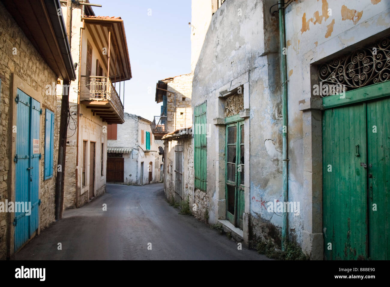 Lefkara village street scene on sunset. Upper Lefkara, South Cyprus ...