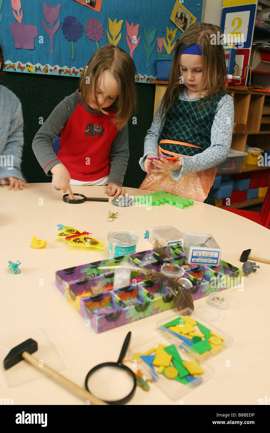 Kids Playing Toys Classroom Stock Photo - Alamy