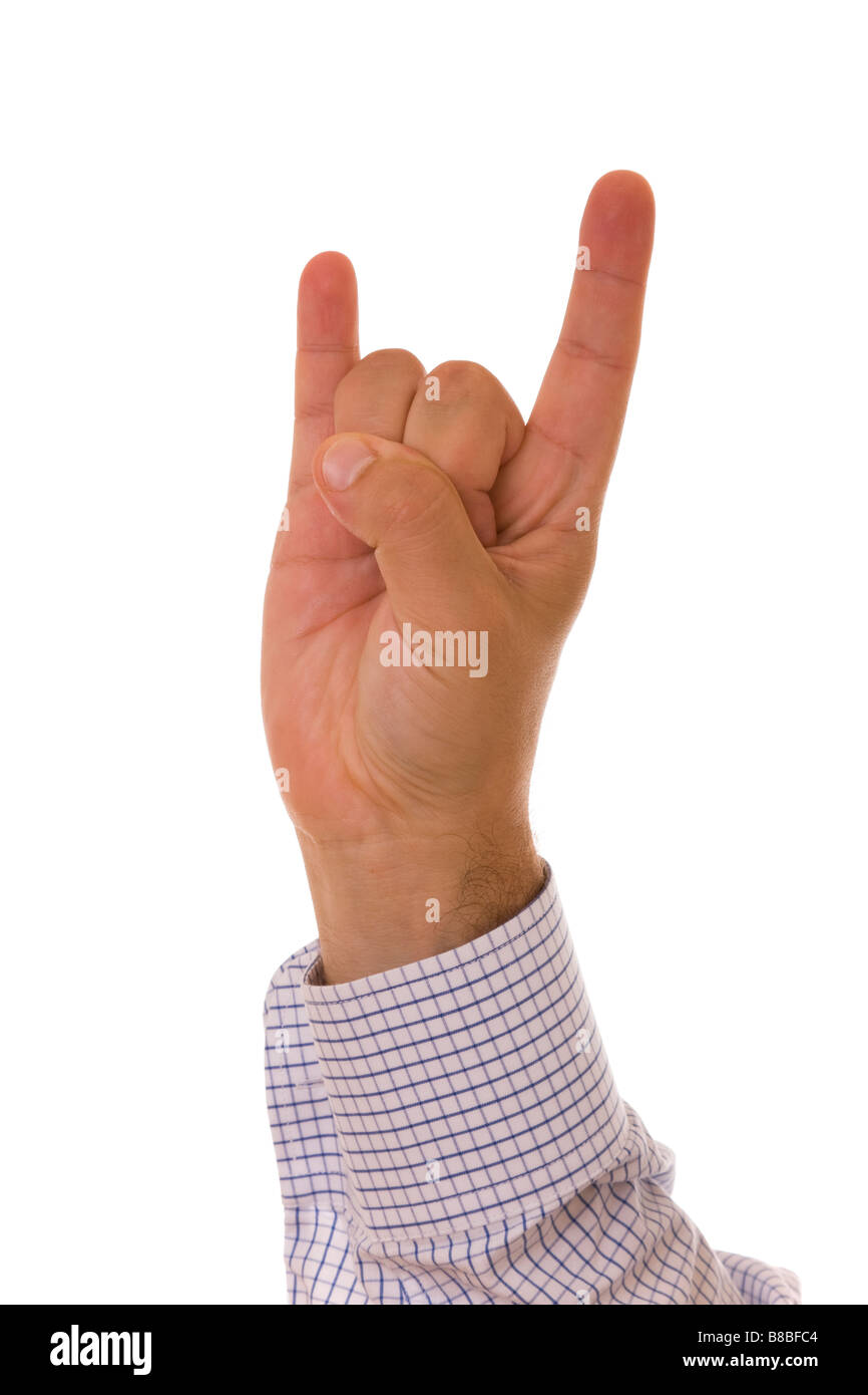 Hand gesture devil sign hi-res stock photography and images - Alamy