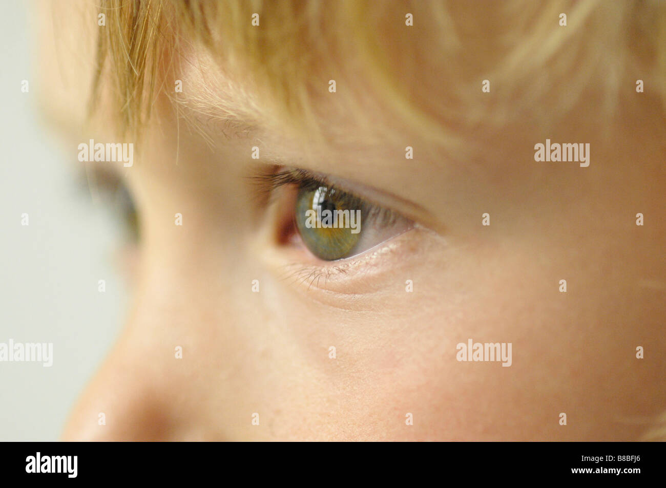 Close up Young Boy's Eye Stock Photo - Alamy