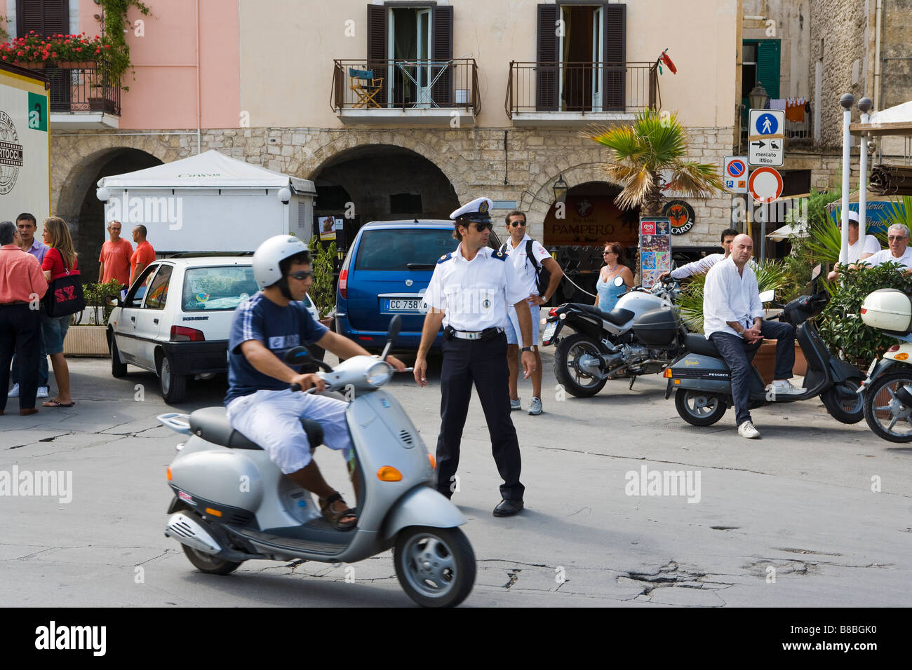 Traffic policeman and mopeds Trani Puglia Italy Stock Photo - Alamy