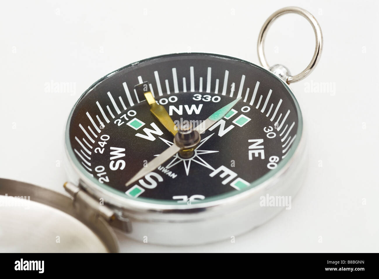 Close up of a compass pointing north Stock Photo - Alamy