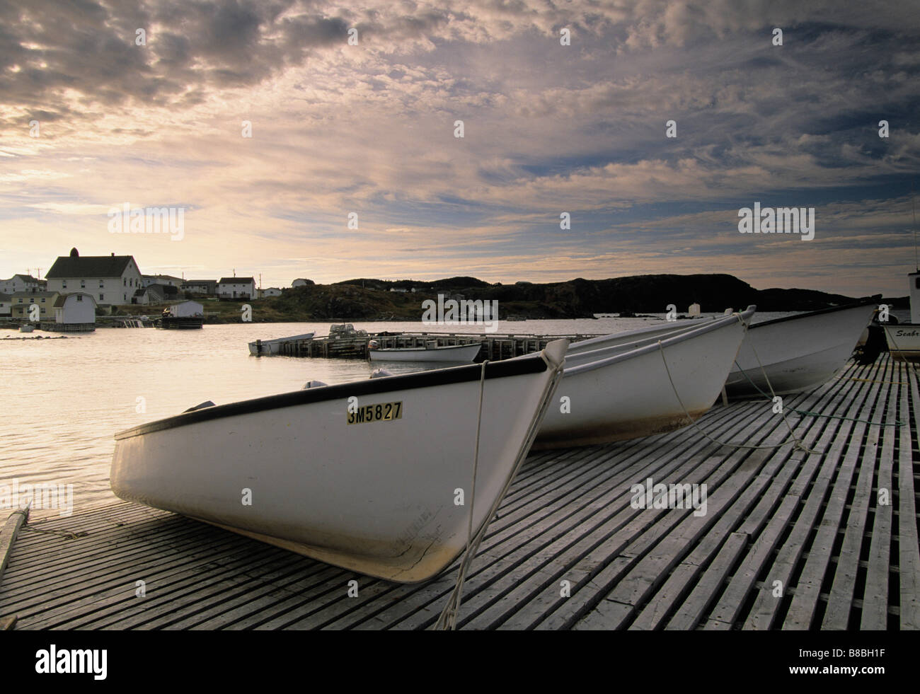 Dock sunset, Durrell, Newfoundland Labrador Stock Photo - Alamy