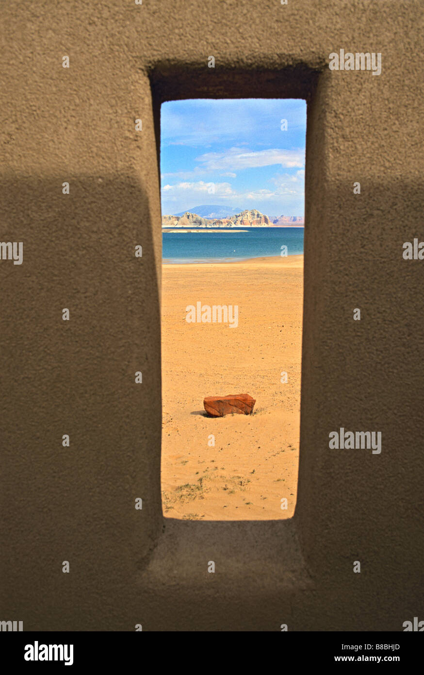 View through Window Stone Wall, Lake Powell, Utah Stock Photo - Alamy