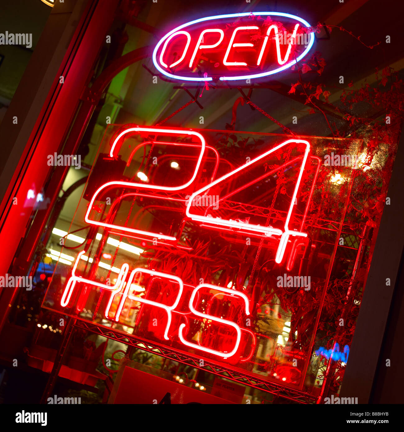 Neon Sign Open 24 Hours Stock Photo - Alamy Neon Sign Open 24 Hours Stock Photo - Alamy