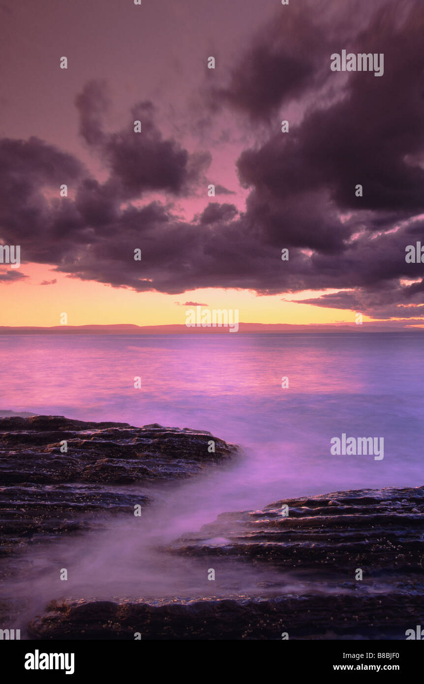 Sunset Gaspe Bay, illon National Park, Quebec Stock Photo - Alamy