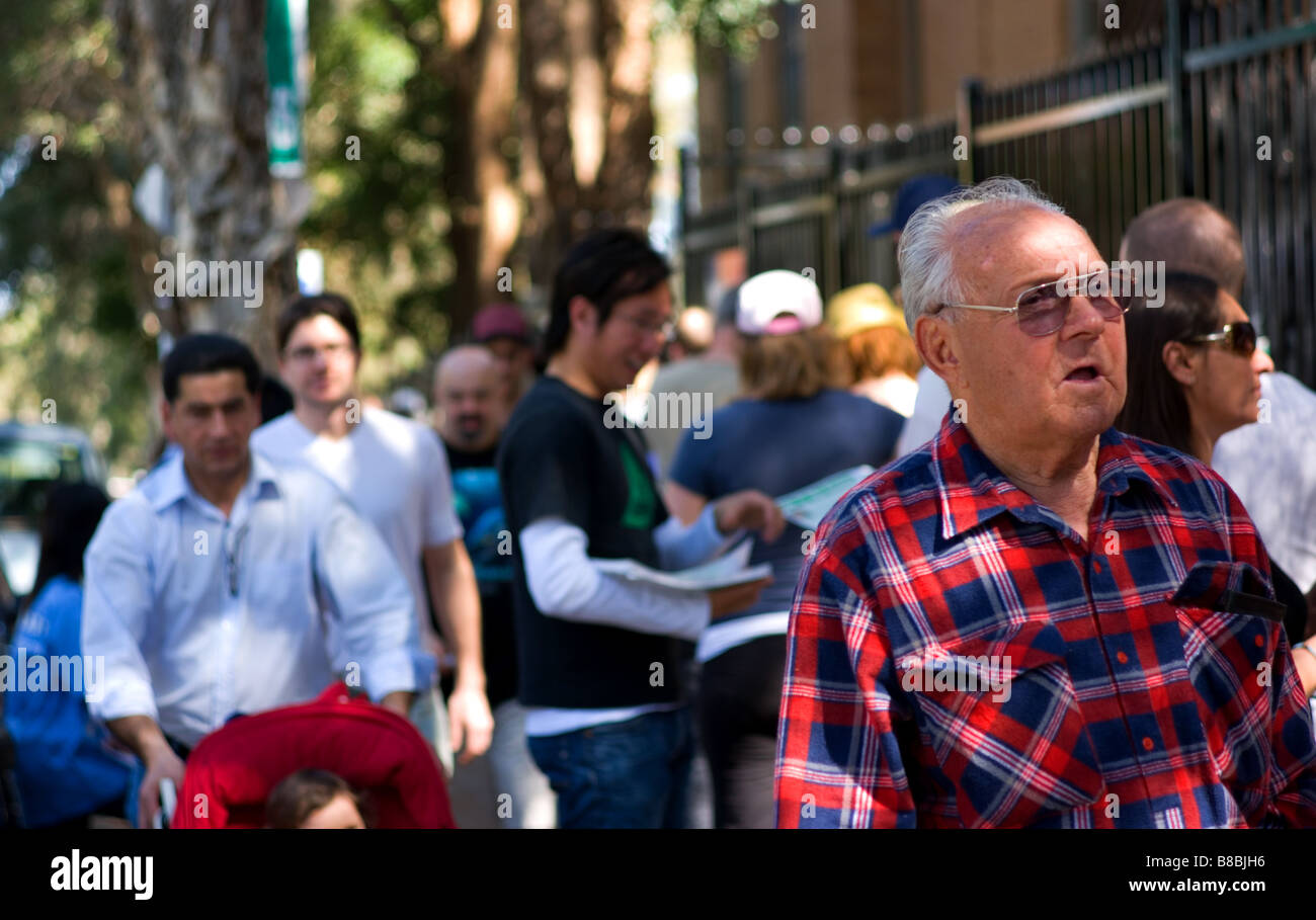 An elderly man votes Stock Photo - Alamy