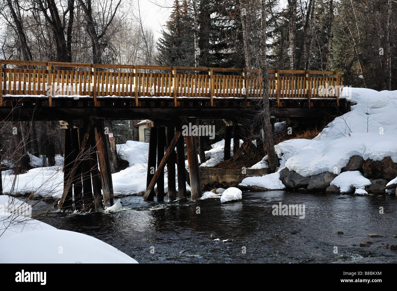 Wooden bridge in shallow hi-res stock photography and images - Alamy