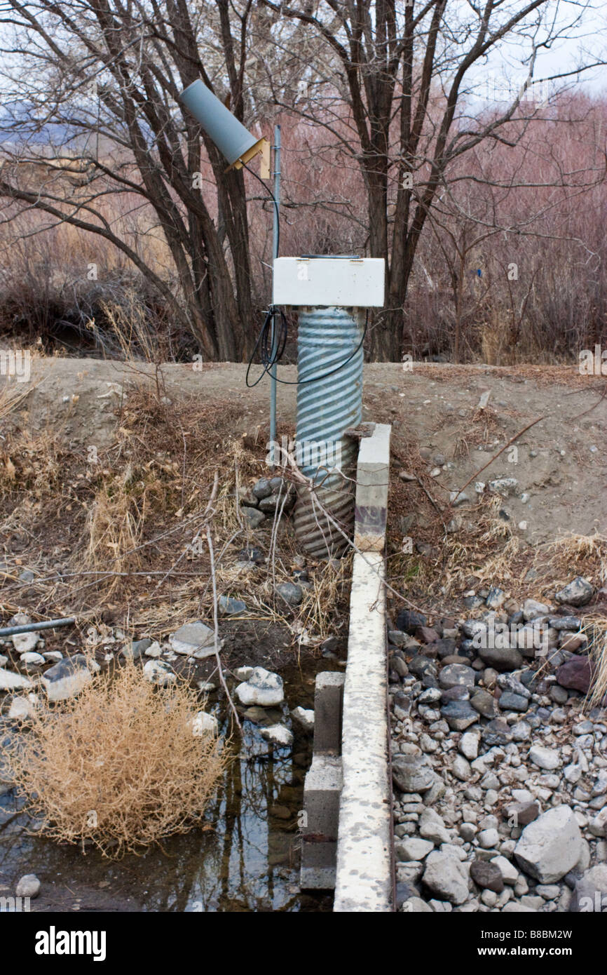 Irrigation flow monitor with satellite telemetry solar powered Stock ...