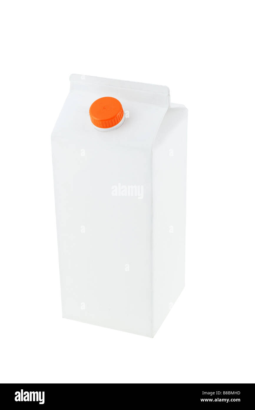 Blank paper carton for beverages on white background Stock Photo - Alamy