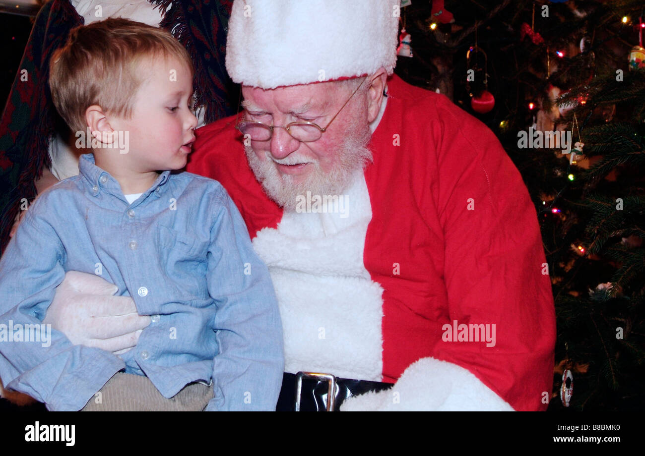 Little Boy Santa Stock Photo - Alamy