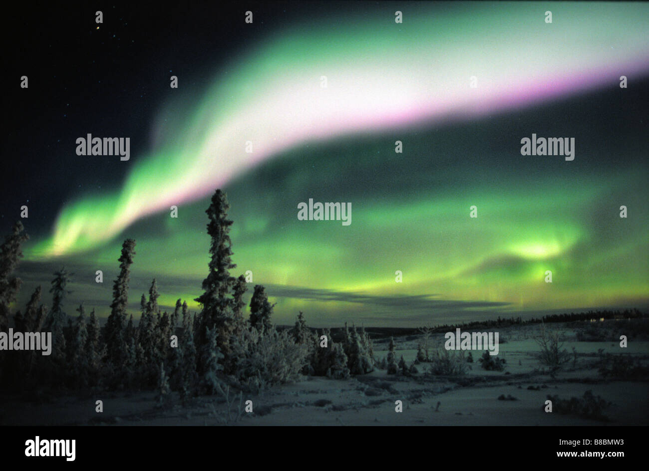 Multi coloured Aurora, Eagle Plains, Yukon Stock Photo - Alamy