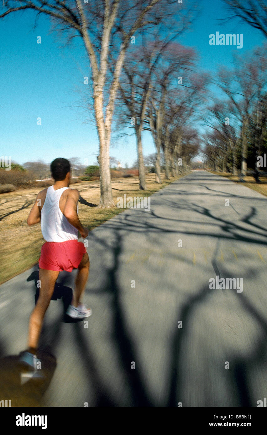 Man Jogging Outdoors Stock Photo - Alamy