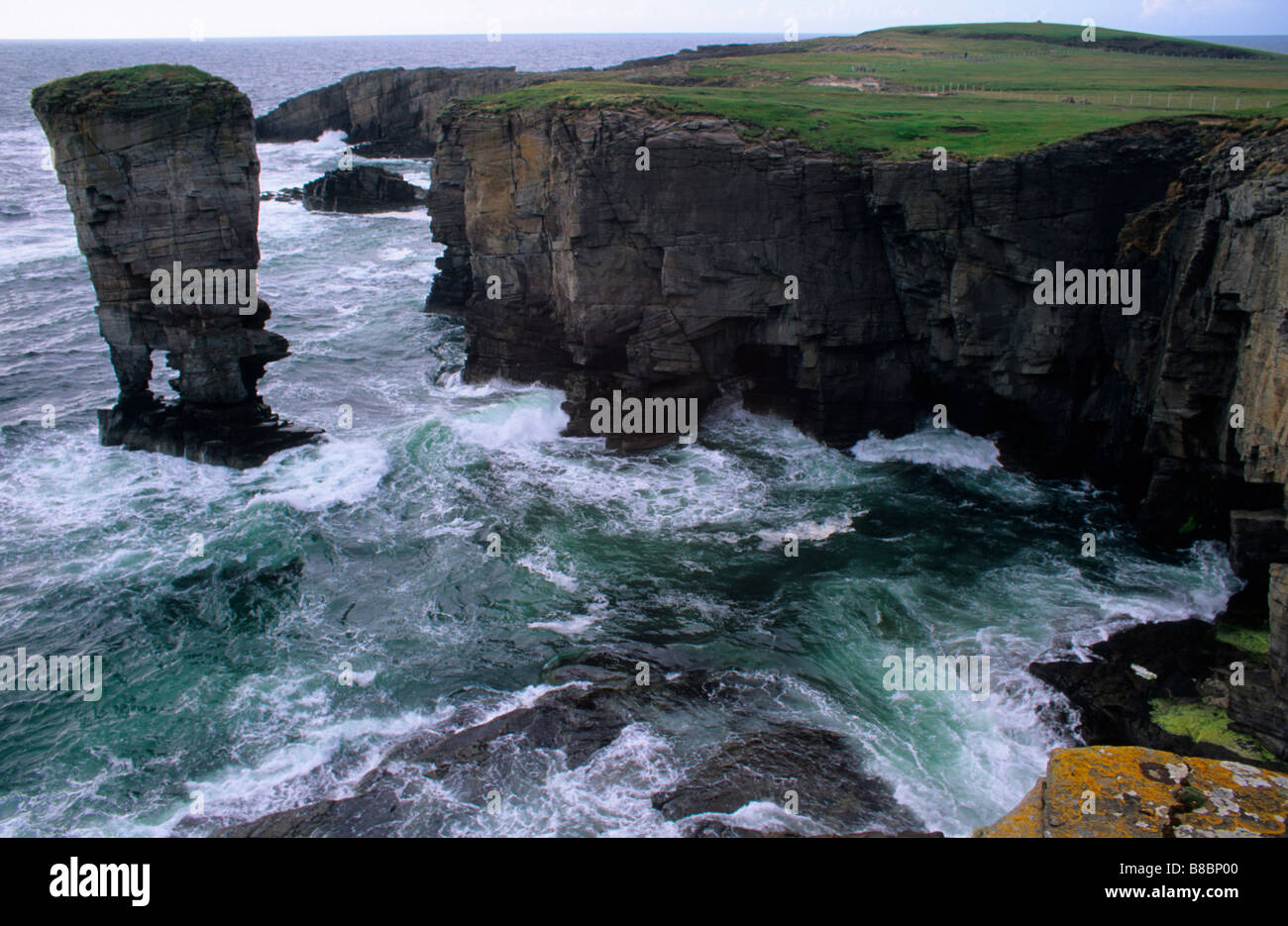 YESNABY CLIFFS AND THE CASTLE OF YESNABY SEA STACK ON MAINLAND ORKNEY S ...