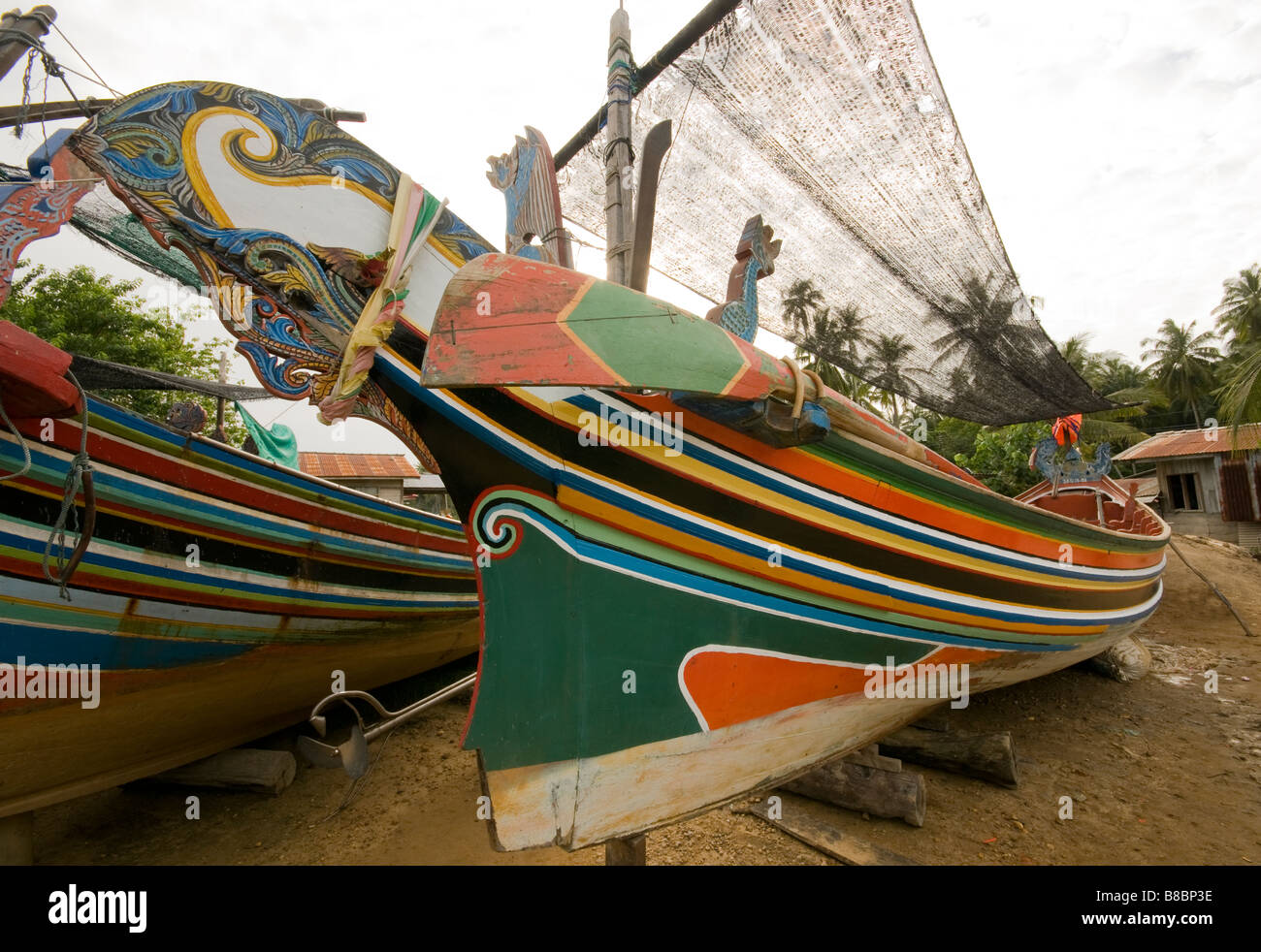 Colorful traditional fisherman boats in Kelantan Malaysia These wooden ...