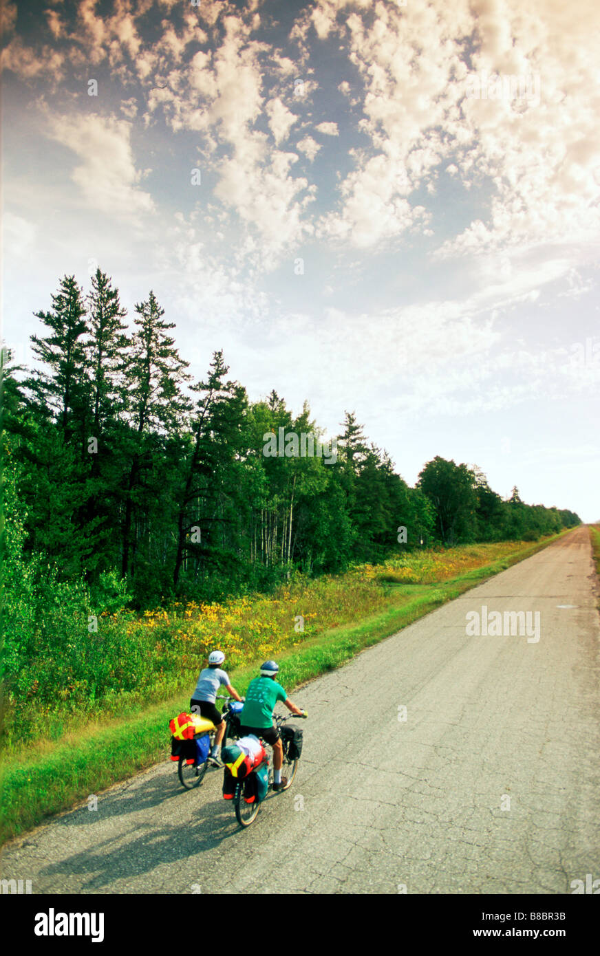Cyclists old Road, Beausejour, Manitoba Stock Photo - Alamy