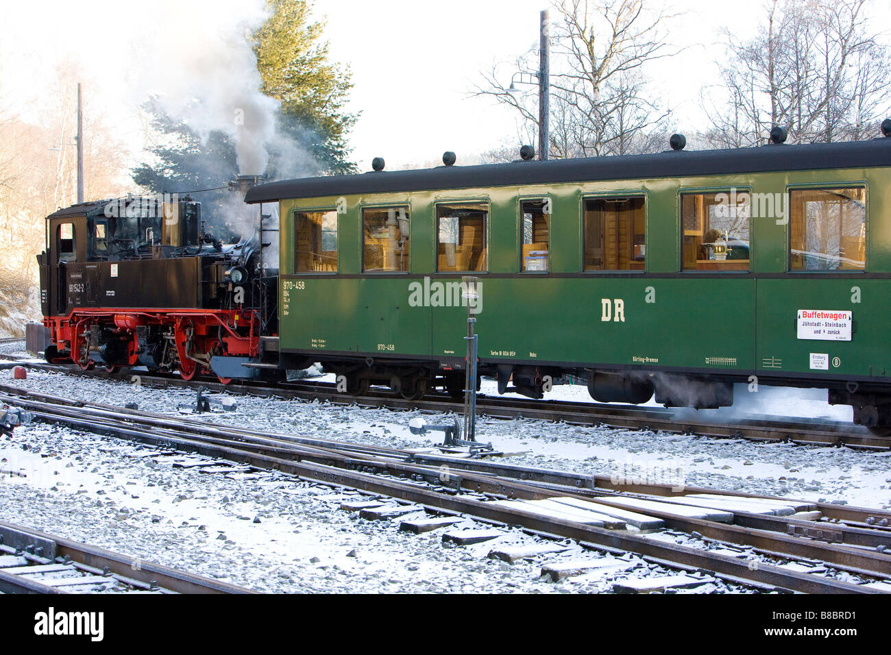 steam train Steinbach Jöhstadt Germany Stock Photo - Alamy