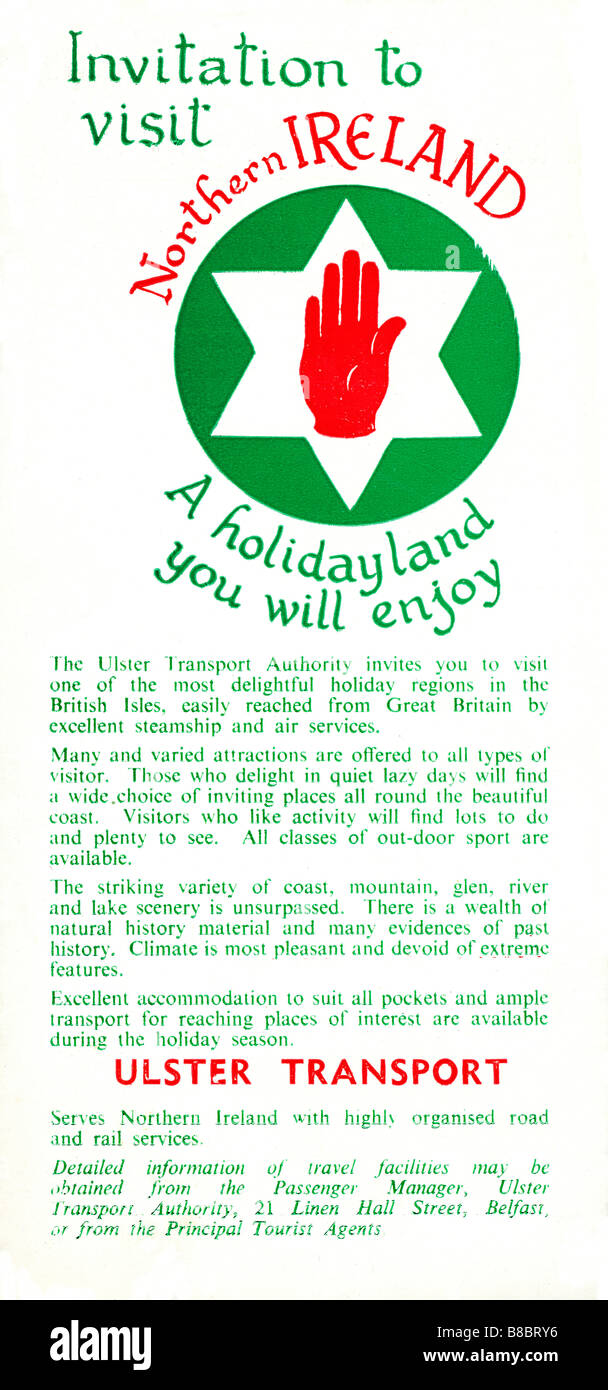 Visit Northern Ireland brochure from Ulster Transport extolling the ...