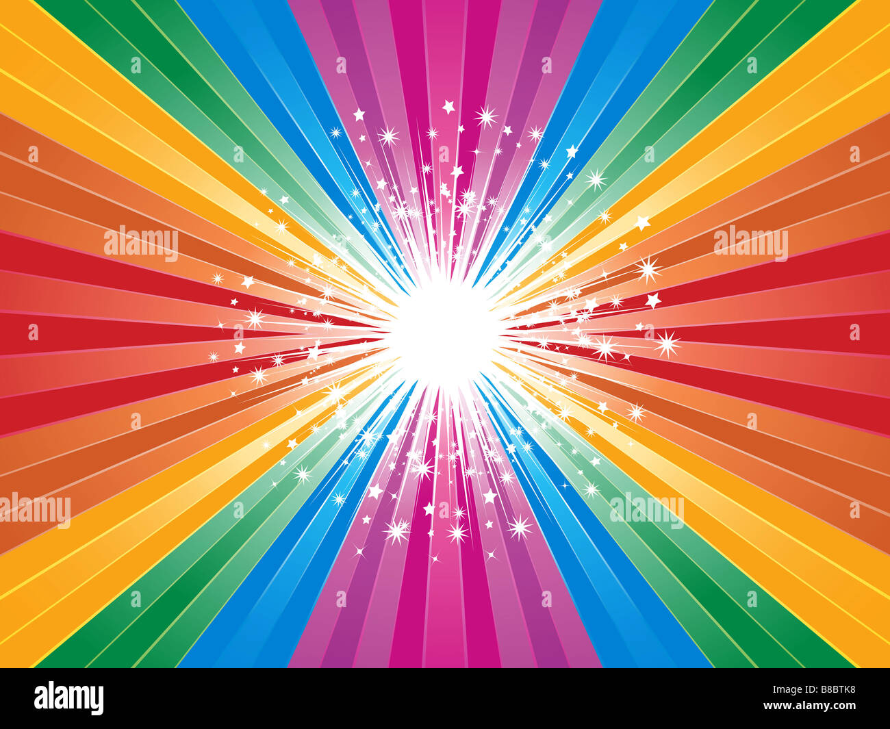 Brightly coloured star burst background with sparkling stars Stock ...