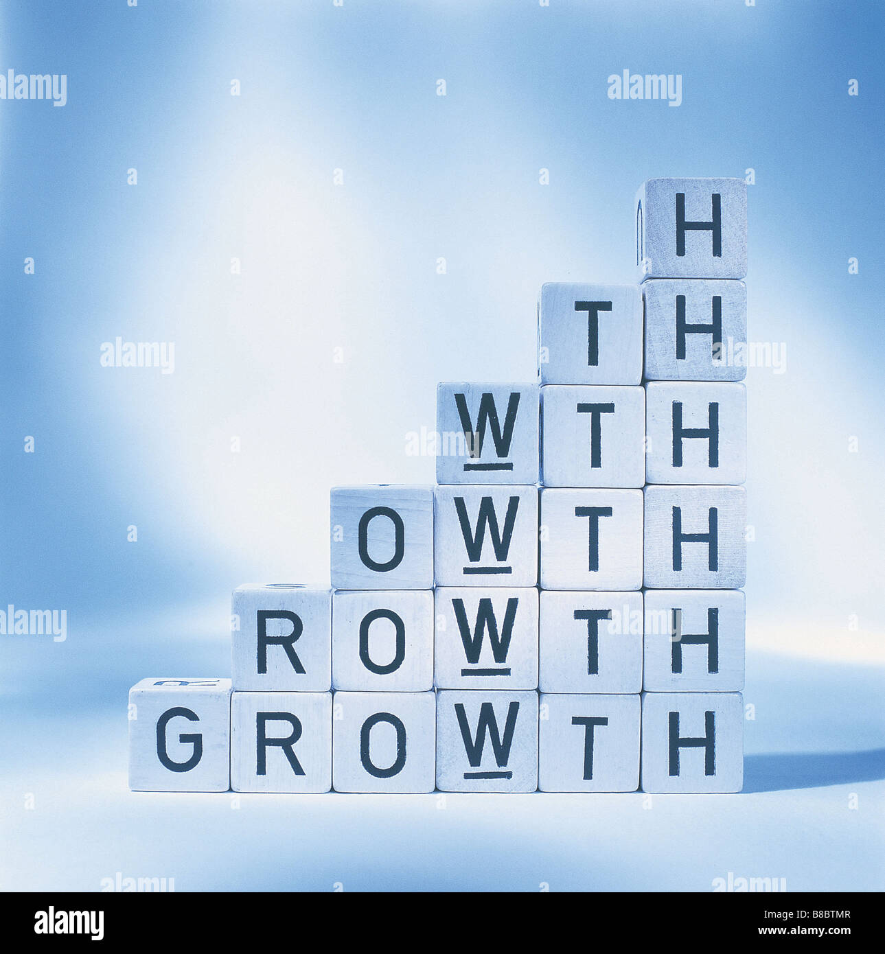 FL4720, Bert Klassen; Stacked Building Blocks, Spelling Growth Stock ...