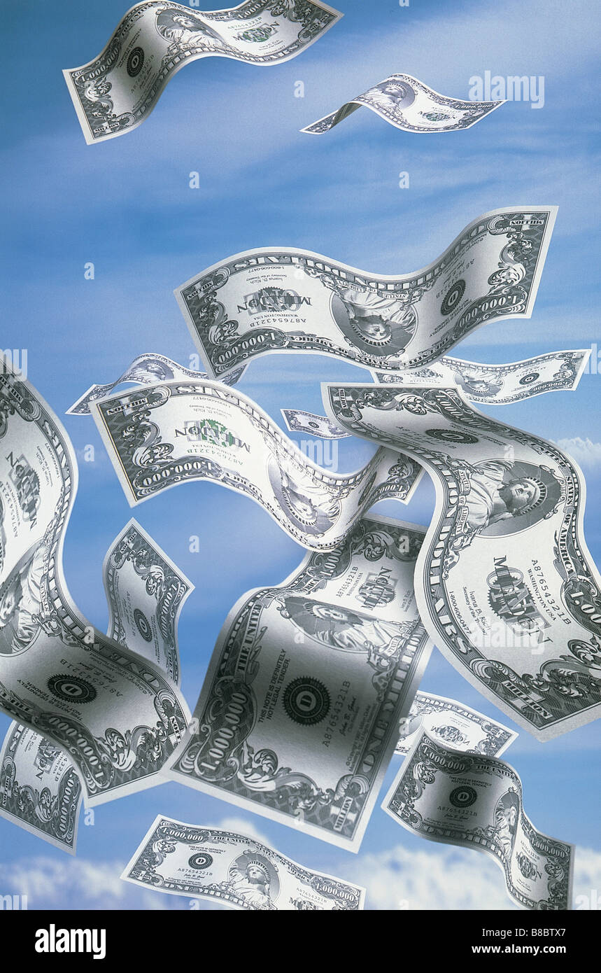 FL4768, Ron Elmy; American Money Floating Sky Stock Photo - Alamy