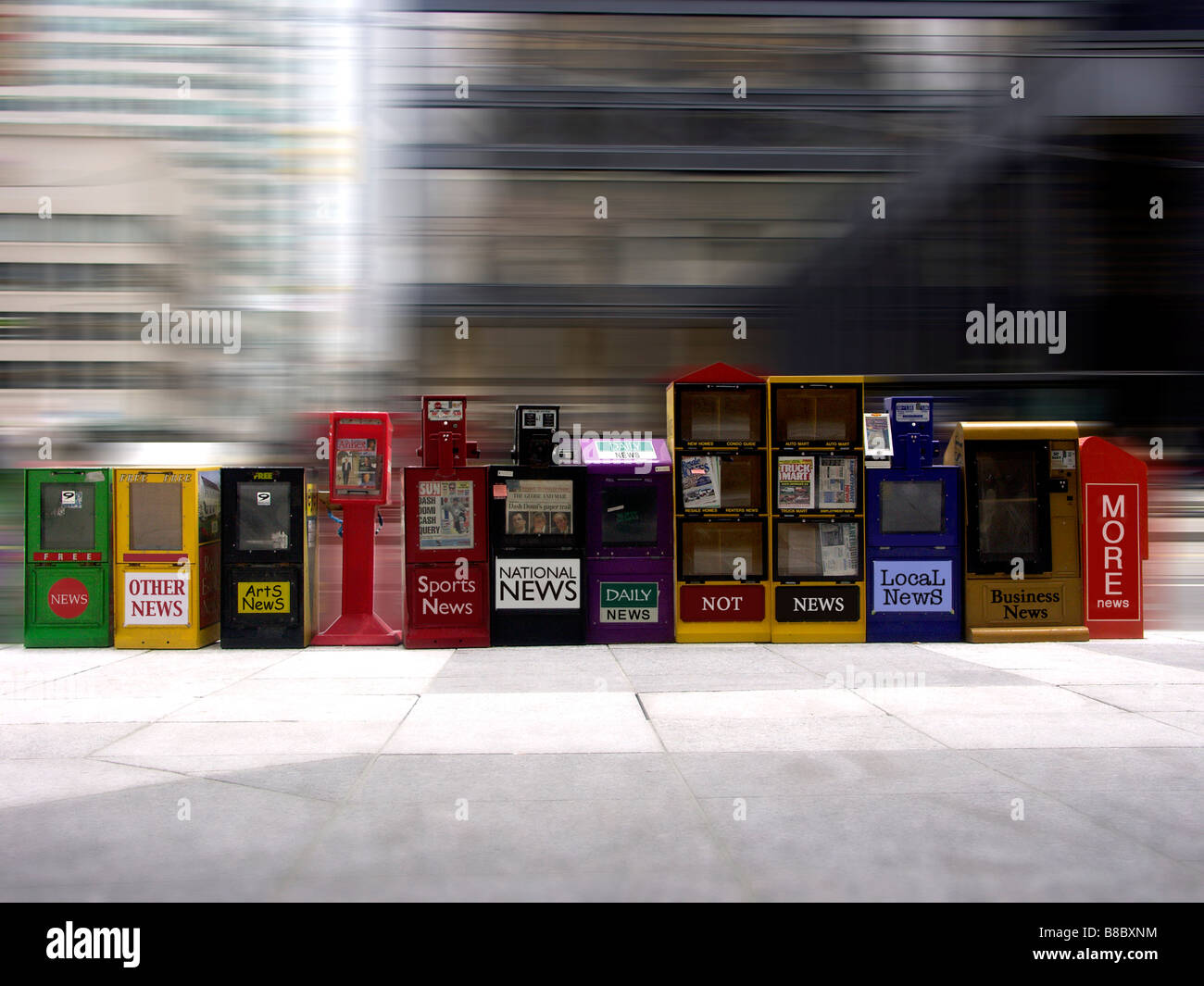 Newspaper Boxes Downtown Financial District, Toronto,Ontario Stock ...