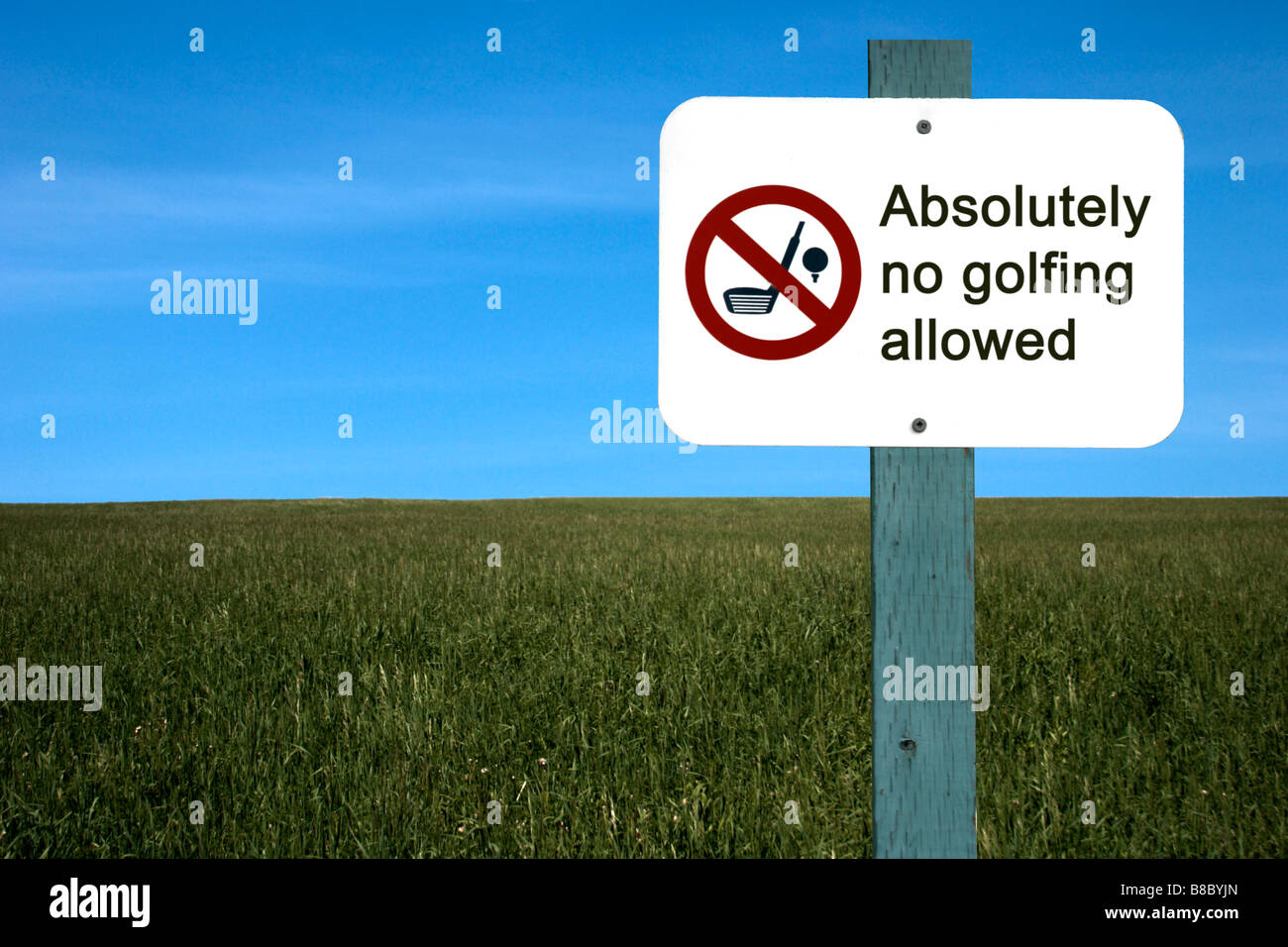 No Golfing Sign Field, Uxbridge,Ontario Stock Photo - Alamy