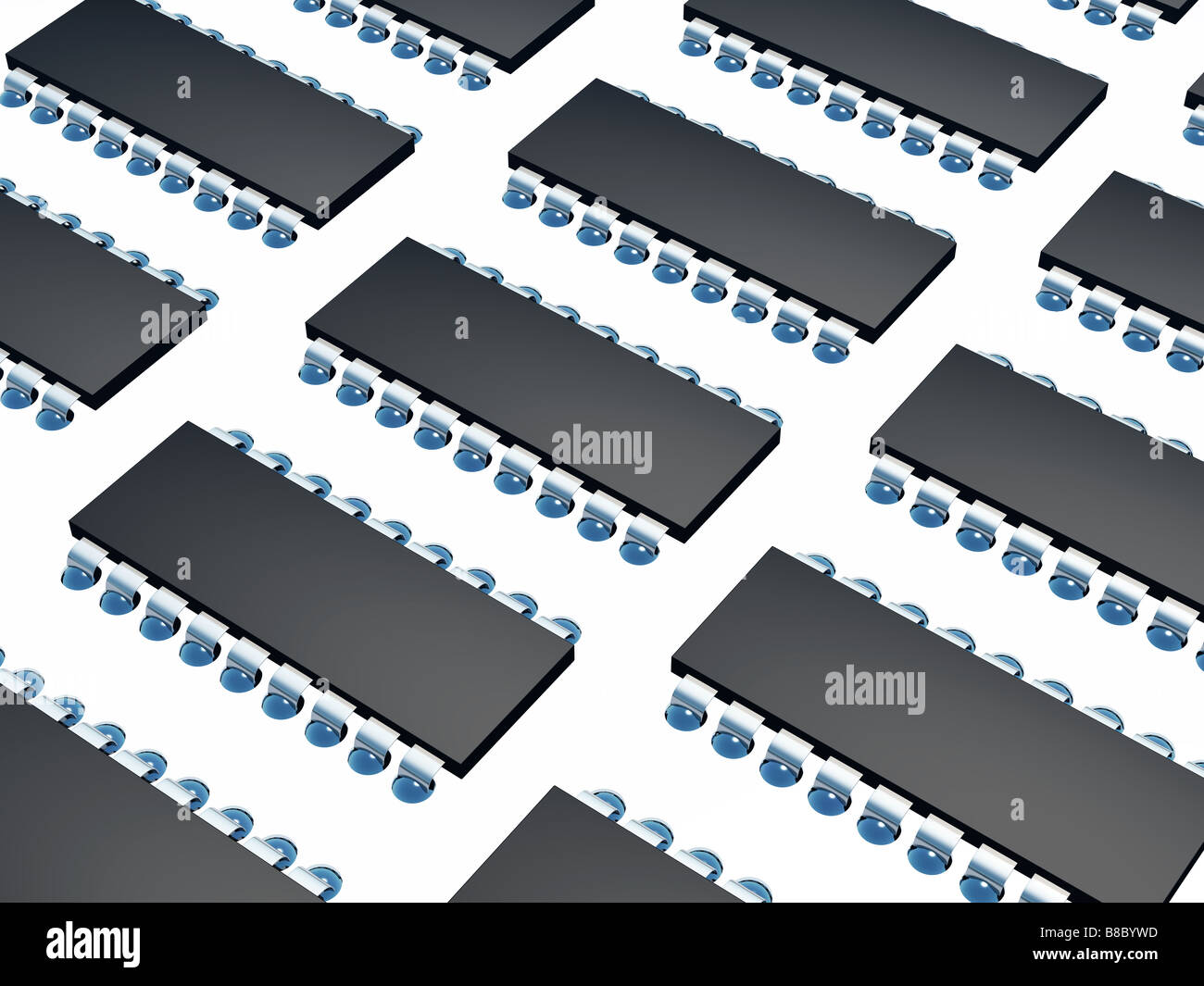 Computer microcircuit It is isolated on a white background Stock Photo ...
