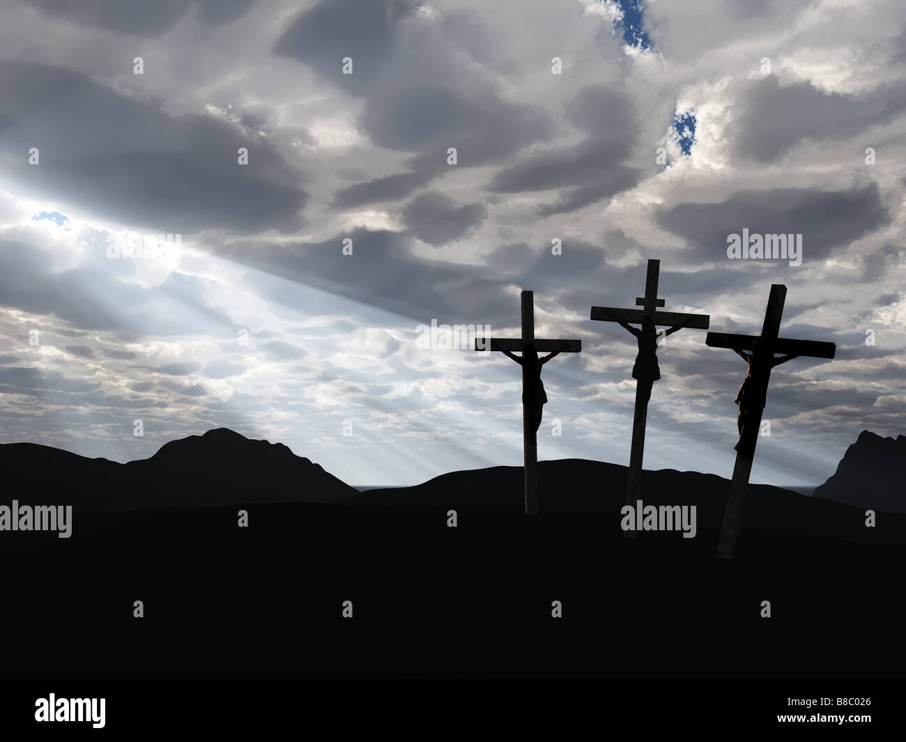 The crucifixion A cross with Jesus Christ A bible theme Stock Photo - Alamy