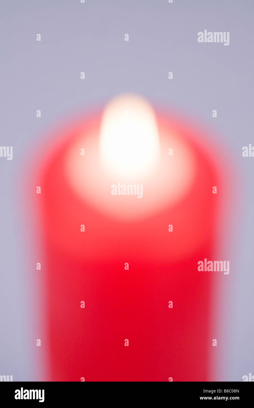 Red Christmas Candle Stock Photo - Alamy
