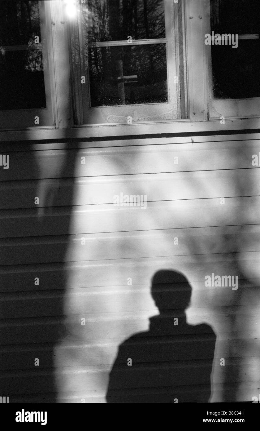 Person's Shadow Side House, B/W Stock Photo - Alamy