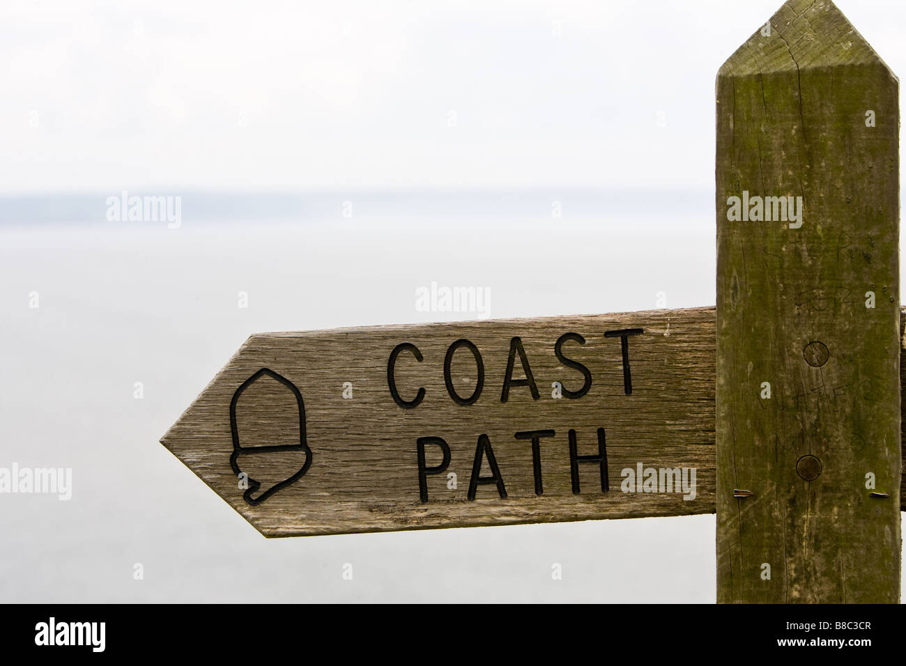 coast path sign in Devon Stock Photo - Alamy
