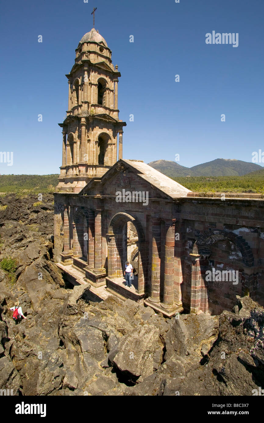 Church buried by Paricutin Volcano, San Juan, Mexico Stock Photo - Alamy