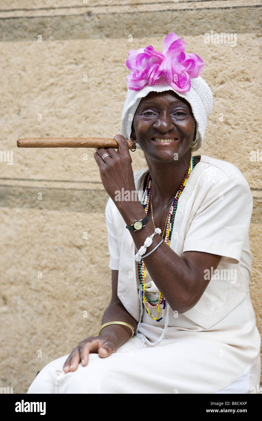 Cuban Woman Cigar, Havana, Cuba Stock Photo - Alamy