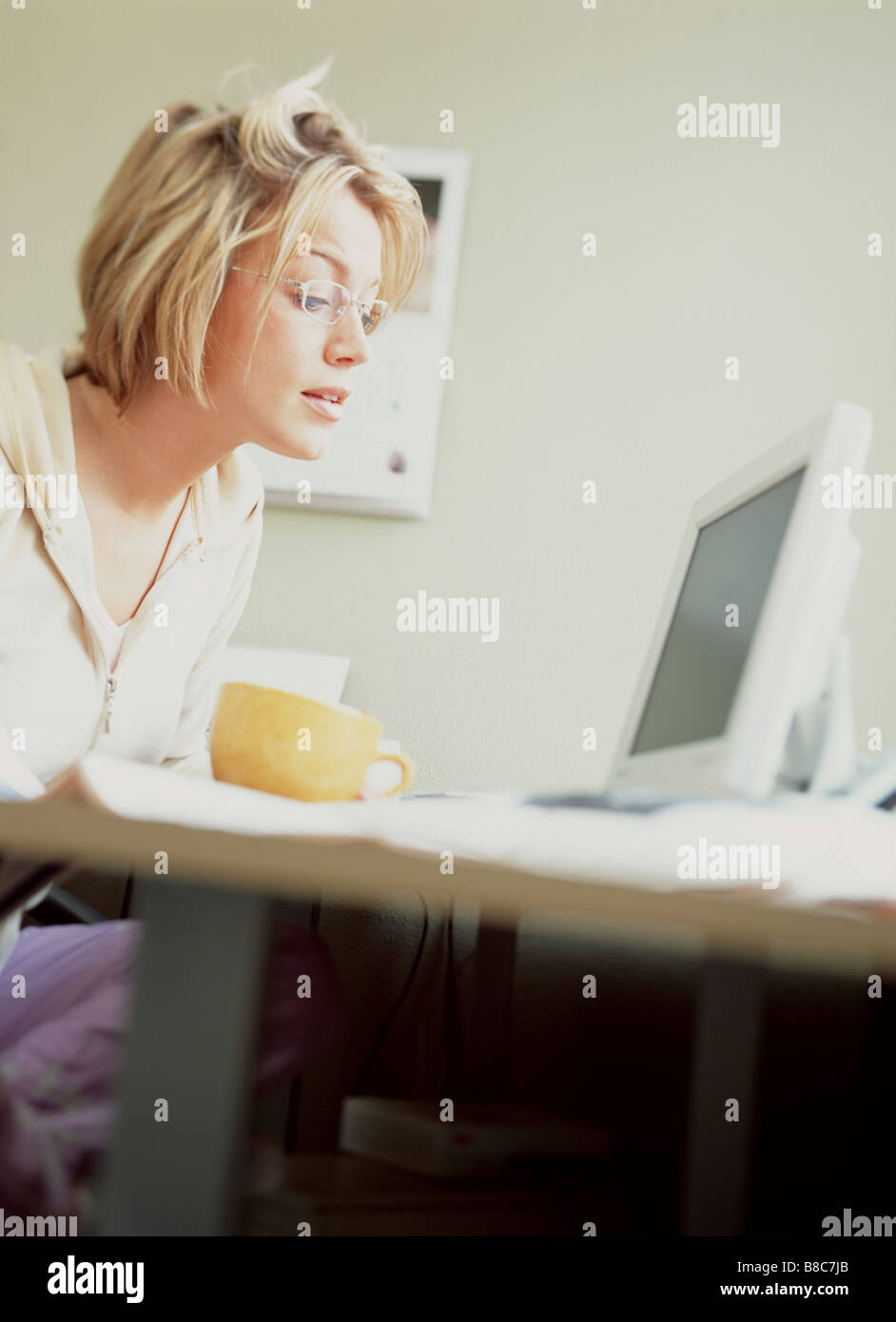 FL6050, zoomphotographics; Woman Wearing Glasses Reading Documents ...