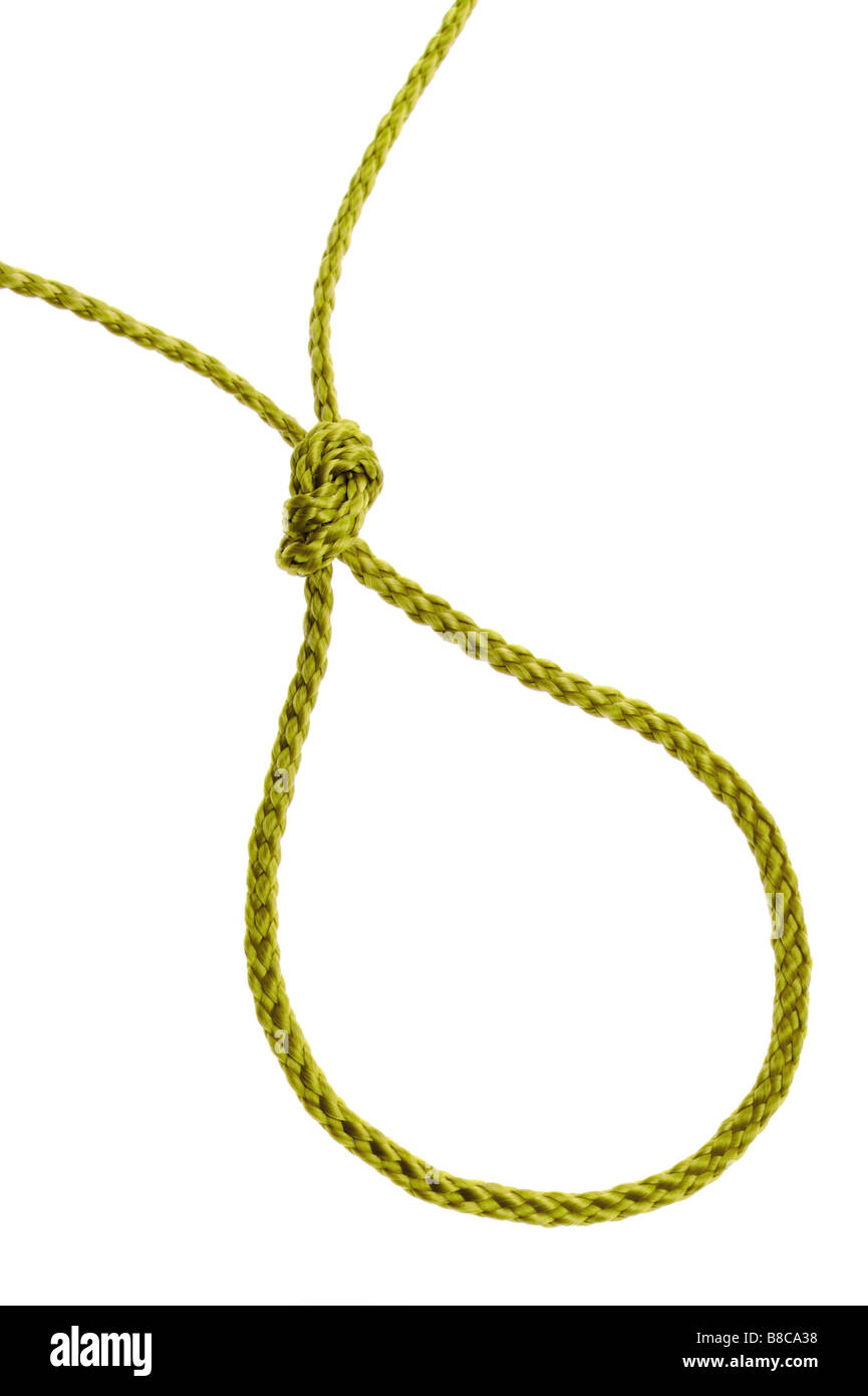 noose from a cord Isolated on a white background Stock Photo - Alamy