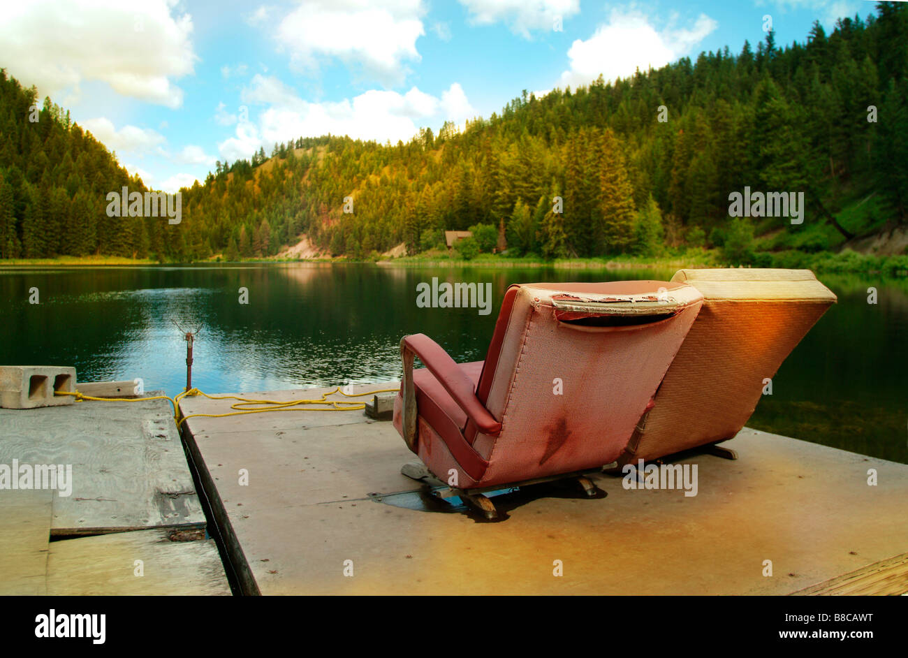 Armchairs dock, Deadman Creek Valley, British Columbia Stock Photo - Alamy