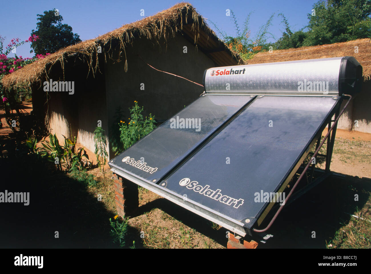 Solar panels heating Stock Photo - Alamy