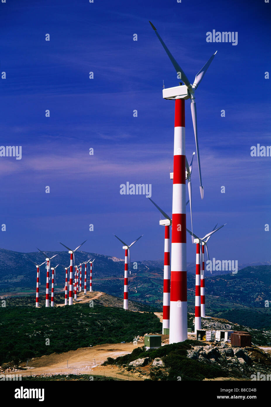 Wind turbine generates sustainable energy hi-res stock photography and ...