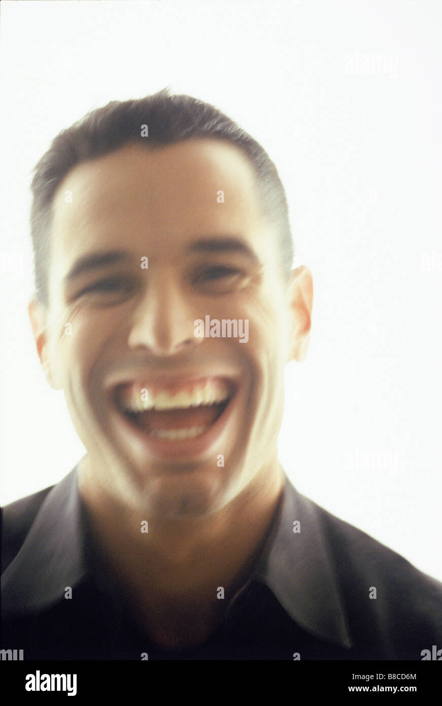 FL6219, Hiep Vu; Portrait, Man Laughing, White Background Stock Photo ...