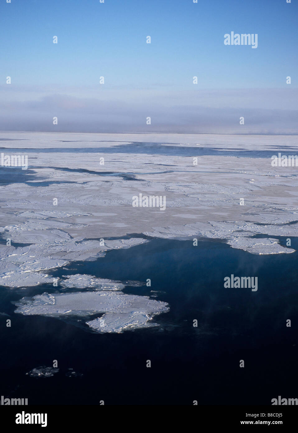 Aerial view of pancake ice sheet melting Stock Photo - Alamy