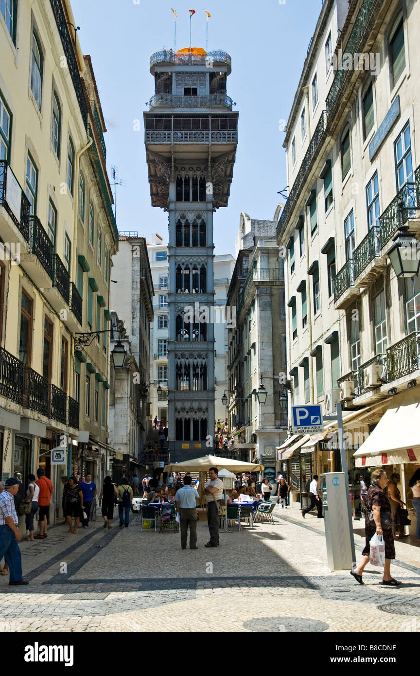 The Santa Justa Lift situated in Santa Justa Street which connects ...