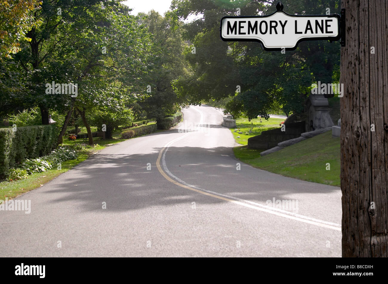 Street road sign memory lane hi-res stock photography and images - Alamy