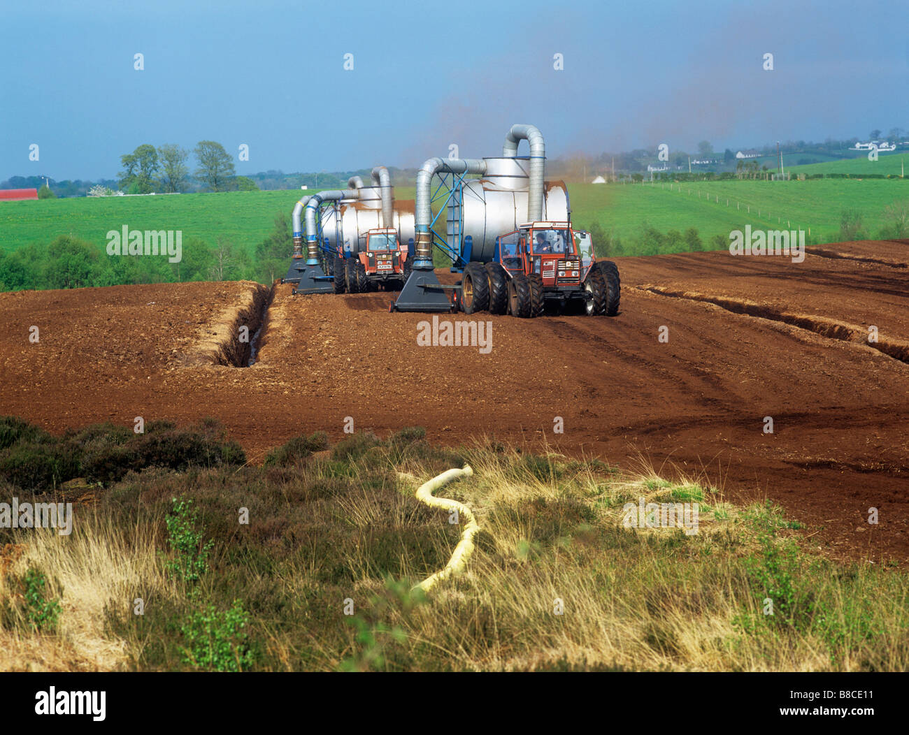 Commercial exploitation of peat bog Stock Photo - Alamy