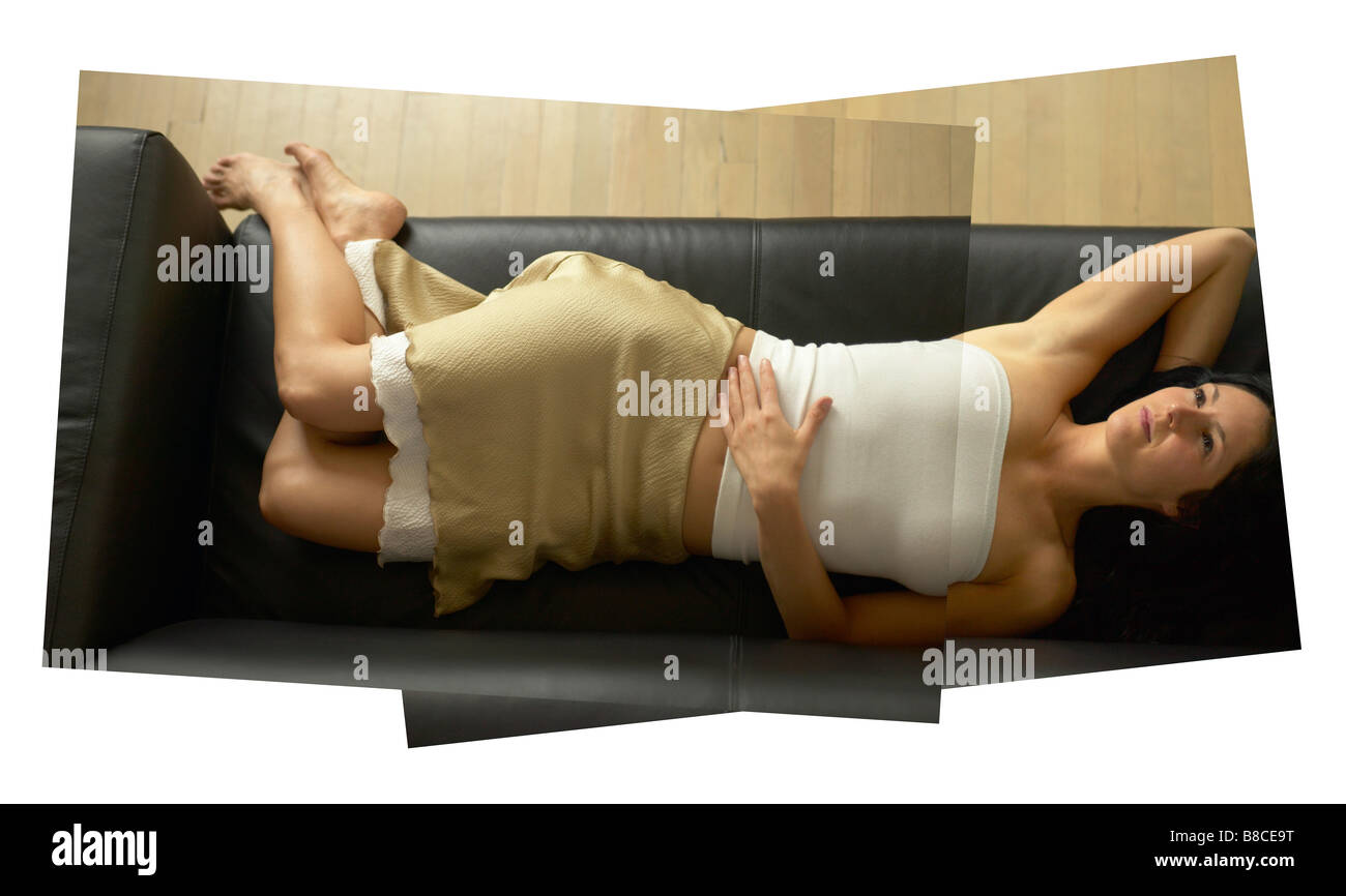 Montage woman relaxing hi-res stock photography and images - Alamy