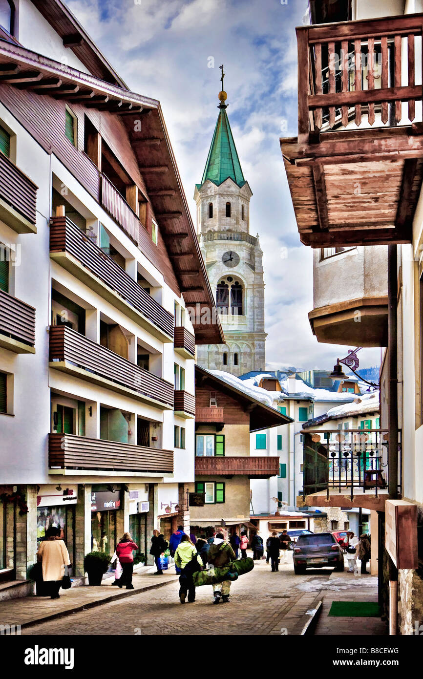 Town Center, Cortina D'Ampezzo, Dolomites, Italy, Italian Alps Alpi ...