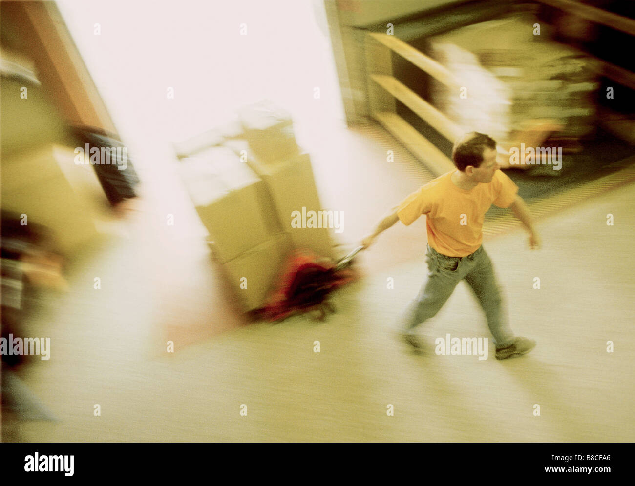 FL6278, Harry Nowell; Shipping Receiving Area, Man Pulling Pallet Boxes ...