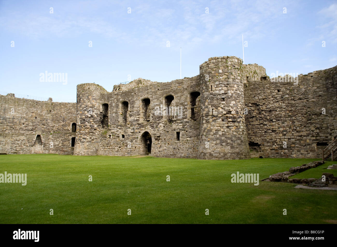 Beaumaris Castle inner ward, Beamaris, Anglesey, Gwynedd, North Wales ...